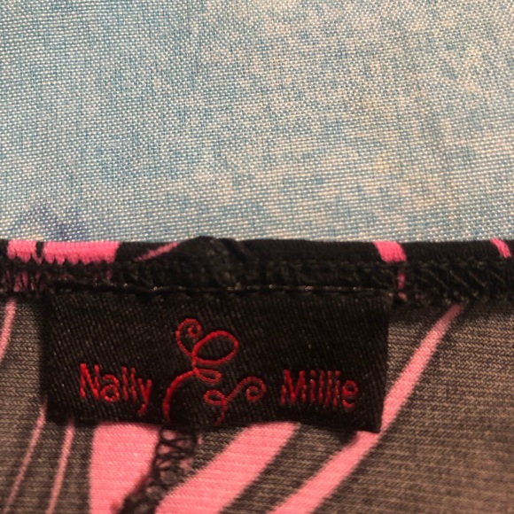 Nally & Millie | Dresses | Summer Dress By Nally Millie Black With Pink ...